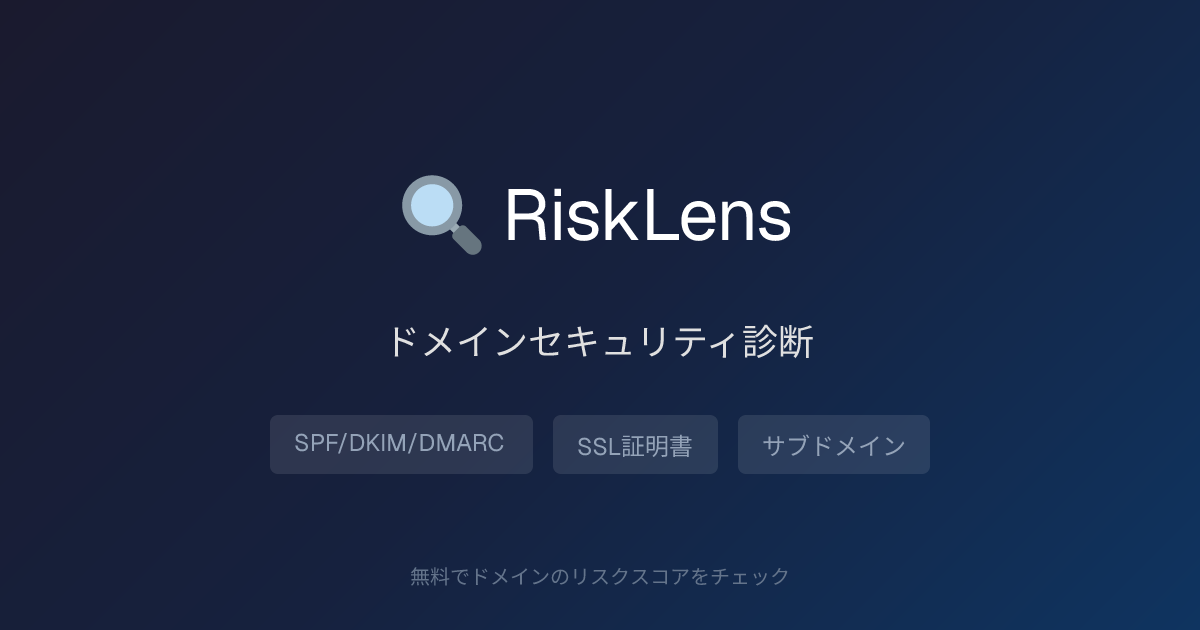 RiskLens - ドメインセキュリティ診断